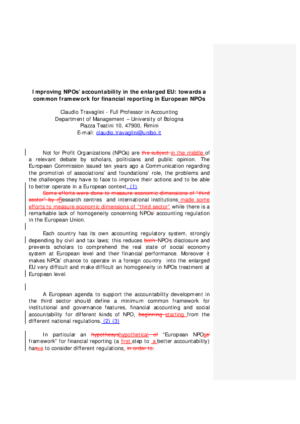 (PDF) Improving NPOs' Accountability in the Enlarged EU: Towards a Common Framework for ...