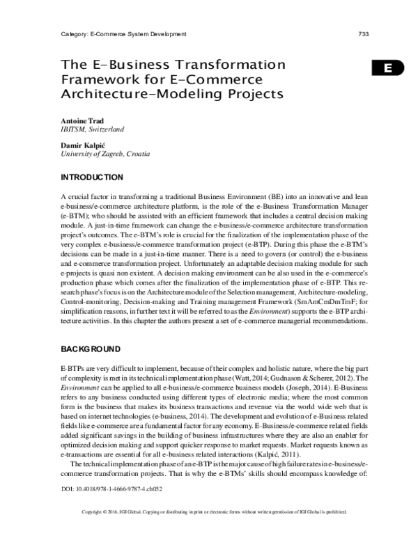 (PDF) The E-Business Transformation Framework for E-Commerce ...