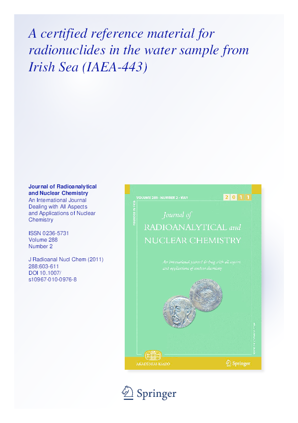 (PDF) Certified reference material for radionuclides in fish flesh sample IAEA-414 (mixed fish ...