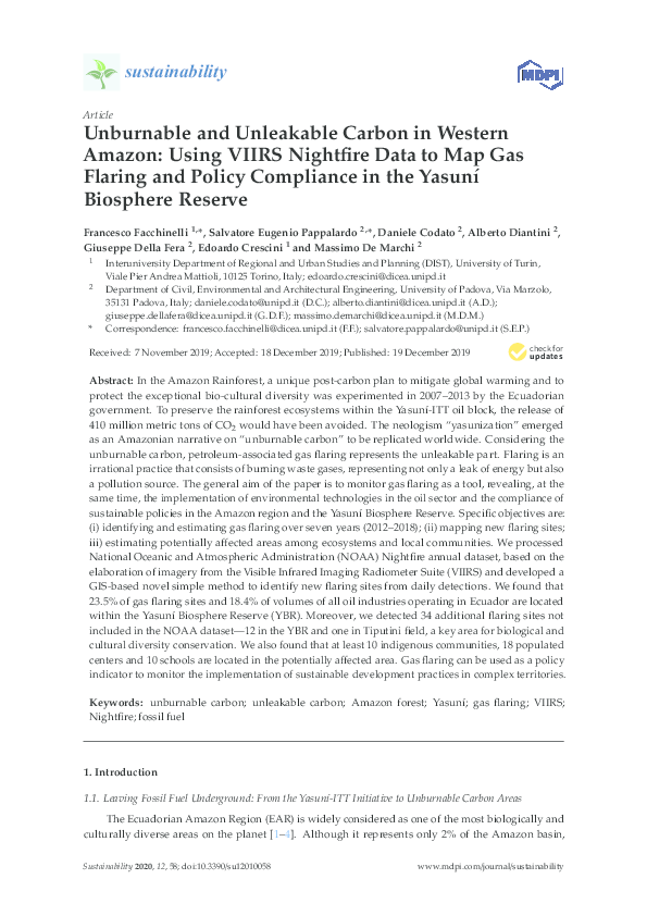 (PDF) Unburnable and Unleakable Carbon in Western Amazon: Using VIIRS ...