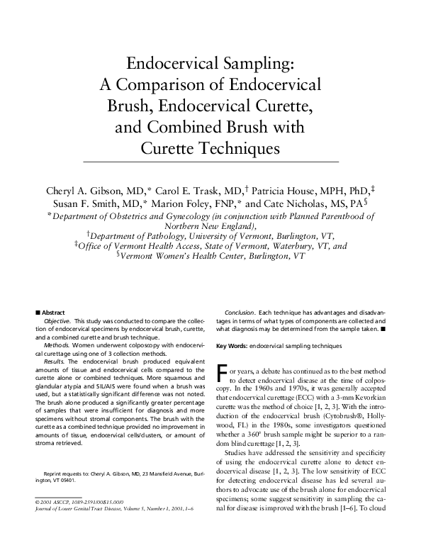 (PDF) Endocervical Sampling