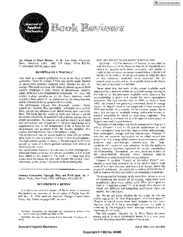 (PDF) Entropy Generation Through Heat and Fluid Flow