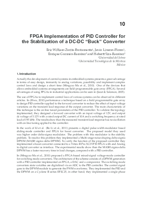 (PDF) FPGA Implementation of PID Controller for the Stabilization of a DC-DC “Buck” Converter