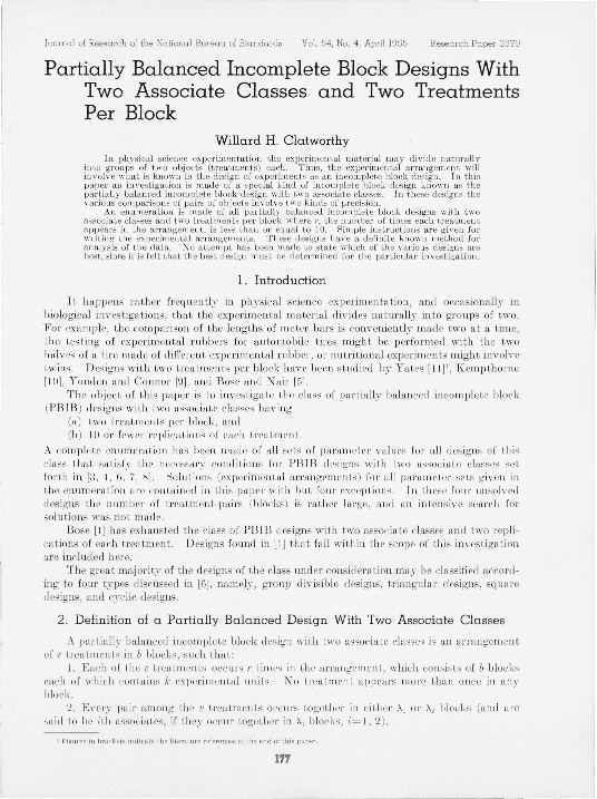 (PDF) Partially Balanced Incomplete Block Designs with Two-Way ...