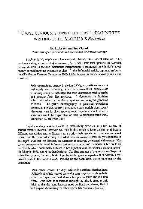 (PDF) Those Curious, Sloping Letters': Reading the Writing of du ...
