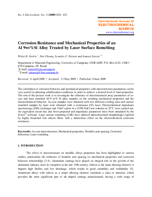 (PDF) Corrosion Resistance and Mechanical Properties of TIG and A-TIG ...