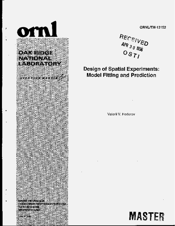 (PDF) 16 Design of spatial experiments: Model fitting and prediction