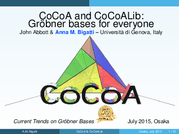 (PDF) CoCoA and CoCoALib: Groebner bases for everyone