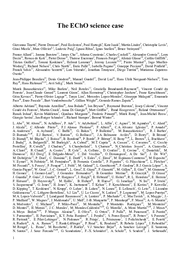 (PDF) The EChO science case