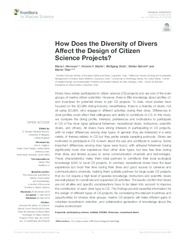(PDF) How Does the Diversity of Divers Affect the Design of Citizen ...