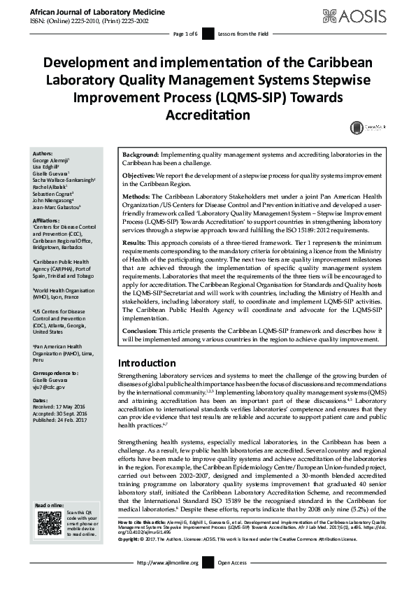 (PDF) Development and implementation of the Caribbean Laboratory ...