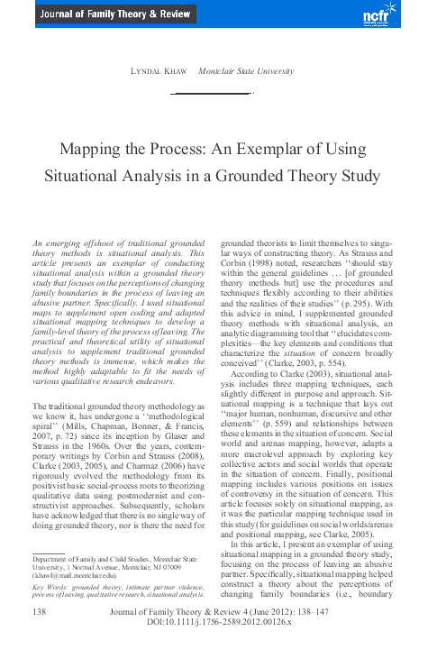 (PDF) Mapping the Process: An Exemplar of Using Situational Analysis in ...