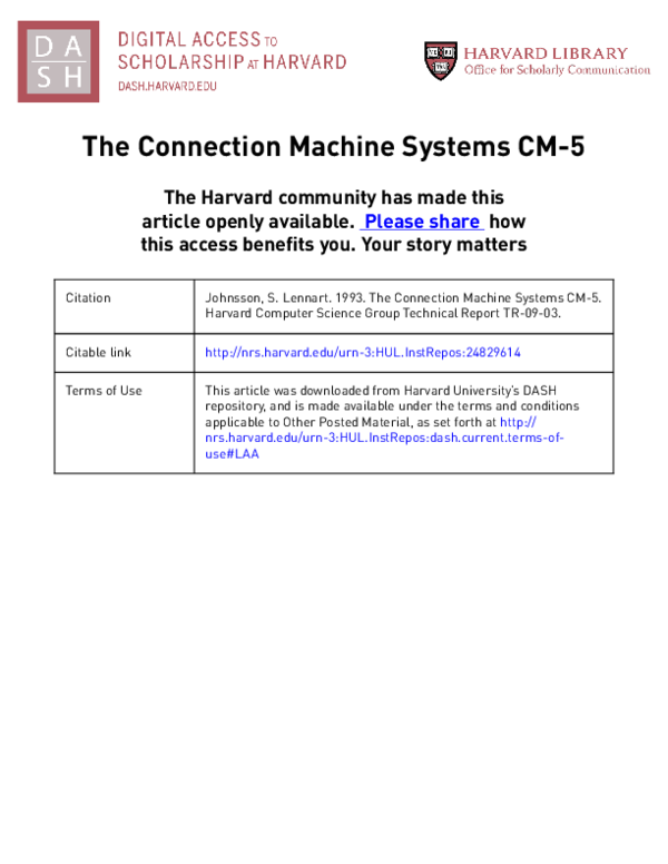 (PDF) The connection machine systems CM-5