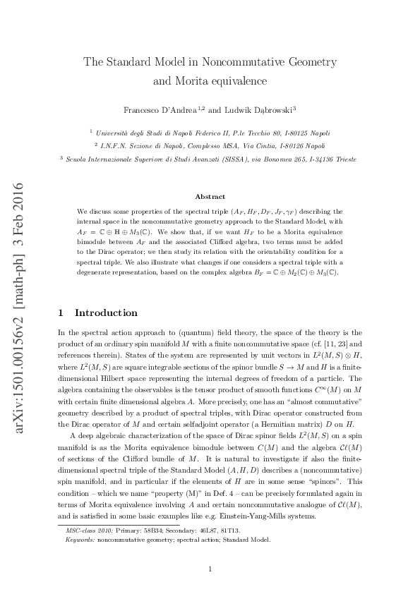 (PDF) The standard model in noncommutative geometry and fermion doubling