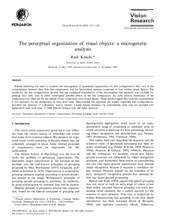 (PDF) The perceptual organization of visual objects: a microgenetic ...