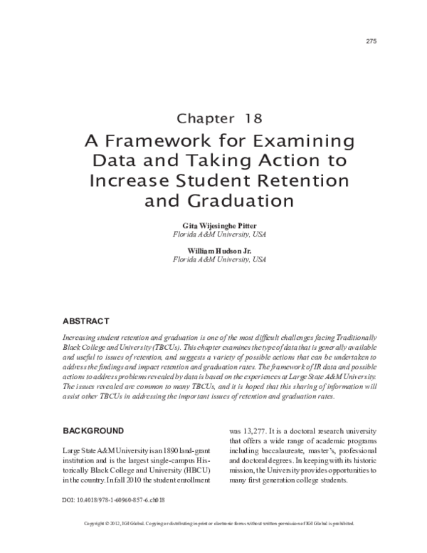(PDF) A Framework for Examining Data and Taking Action to Increase ...