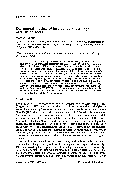 (PDF) Conceptual models of interactive knowledge acquisition tools