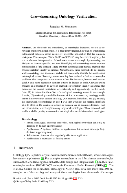 (PDF) Crowdsourcing Ontology Verification