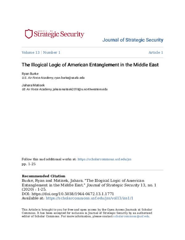 (PDF) The Illogical Logic of American Entanglement in the Middle East