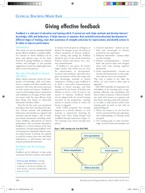 (PDF) Giving effective feedback