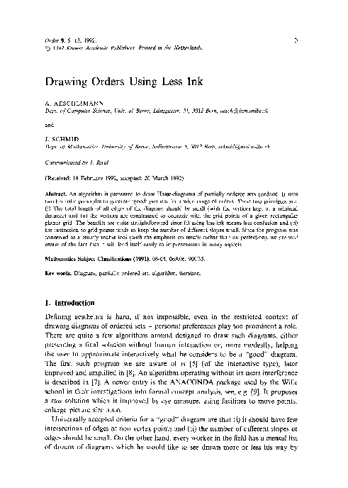 (PDF) Drawing orders using less ink