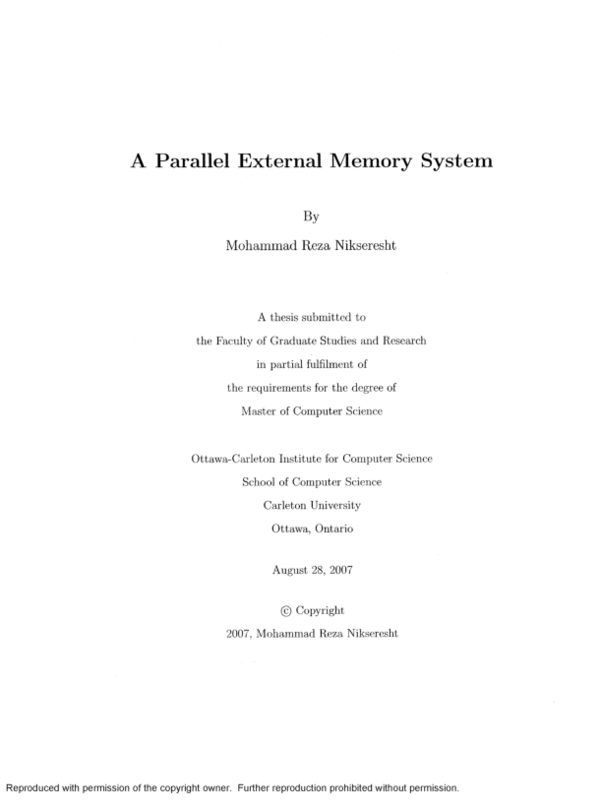 (PDF) A parallel external memory system