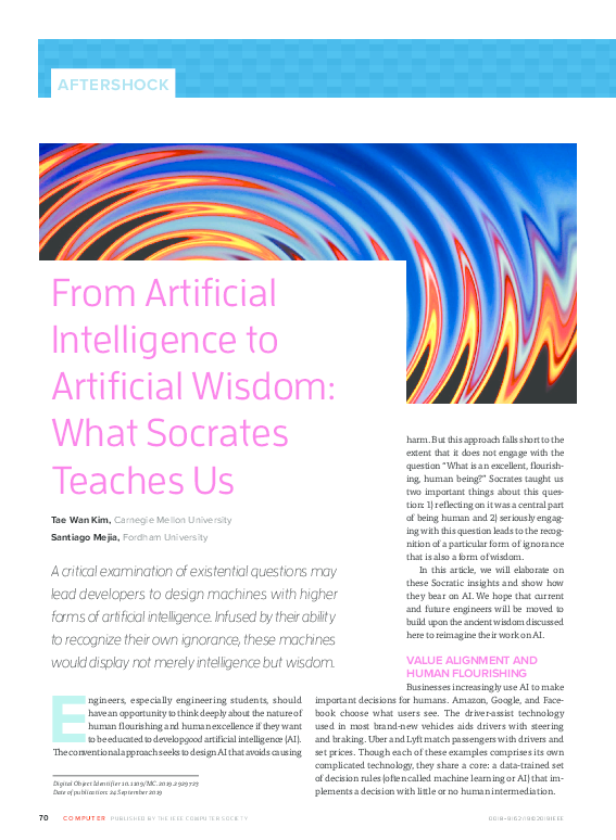 (PDF) From artificial intelligence to artificial wisdom: What Socrates ...