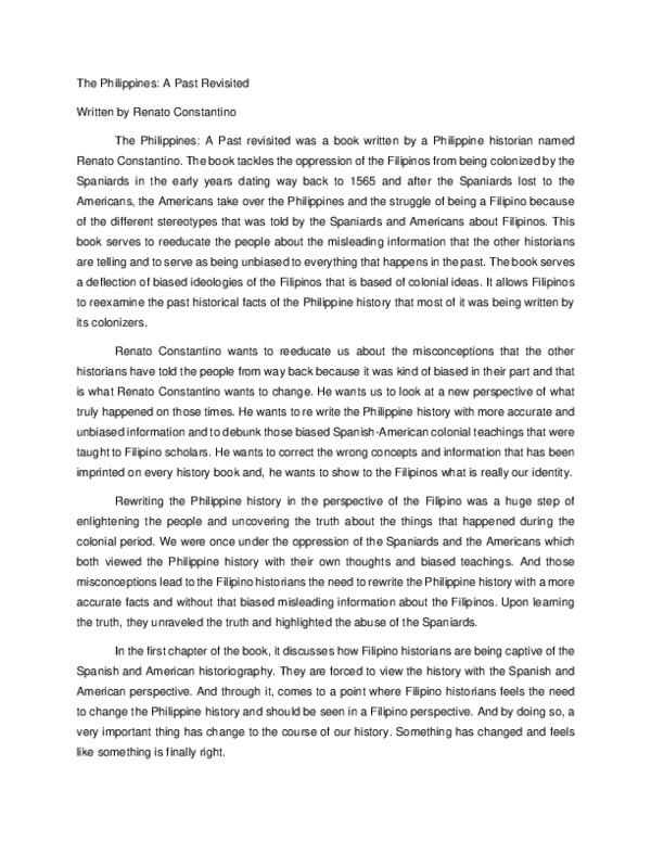 (PDF) The Philippines: A Past Revisited (Critique Paper) by Seus Piolo ...
