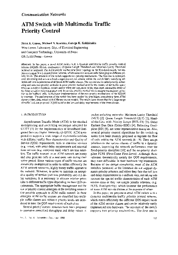 (PDF) ATM switch with multimedia traffic priority control