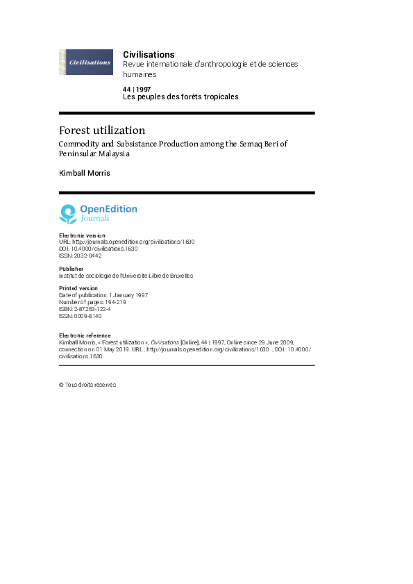 (PDF) Forest utilization