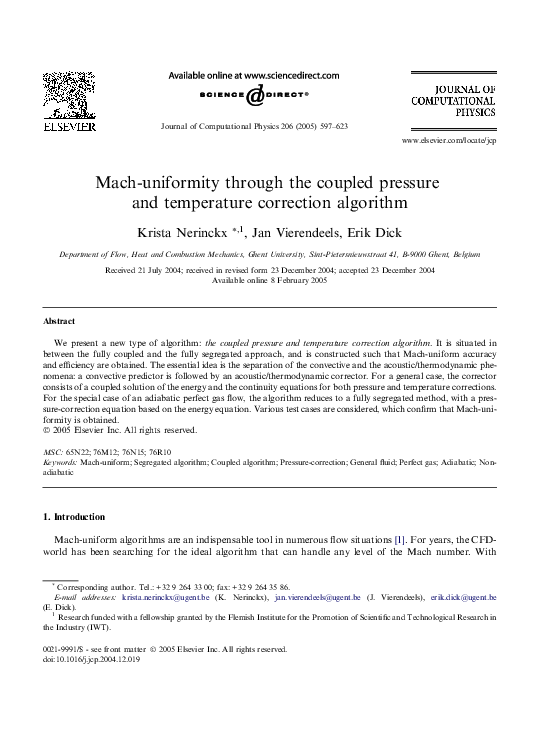 (PDF) Mach-uniformity through the coupled pressure and temperature ...