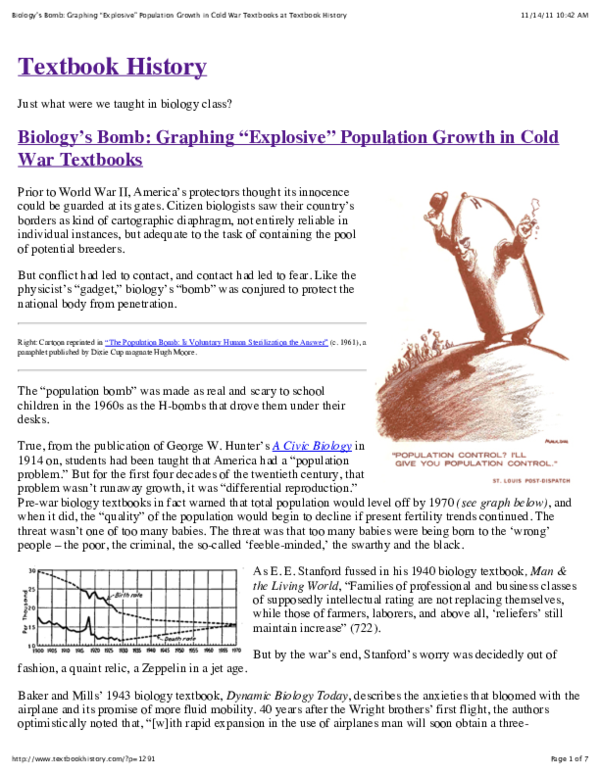 (PDF) Biology's Bomb: Graphing Explosive Population Growth in Cold War ...