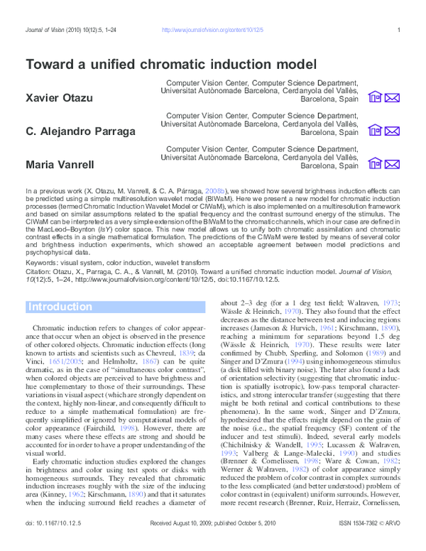(PDF) Toward a unified chromatic induction model