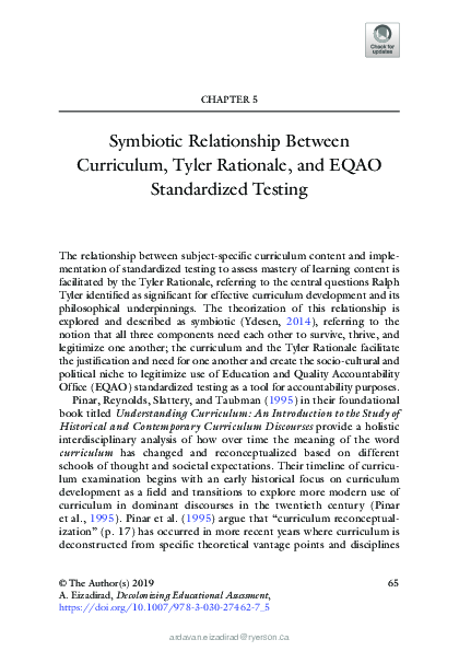(PDF) Symbiotic Relationship Between Curriculum, Tyler Rationale, and ...