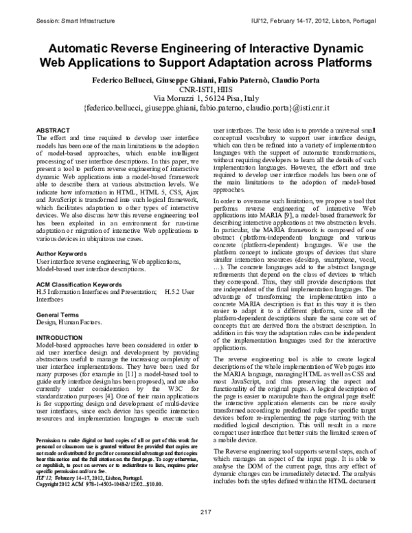 (PDF) Automatic reverse engineering of interactive dynamic web ...