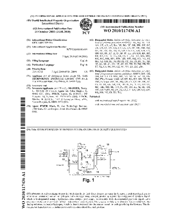 (PDF) Hydropyrolysis of Biomass for Producing High Quality Liquid Fuels