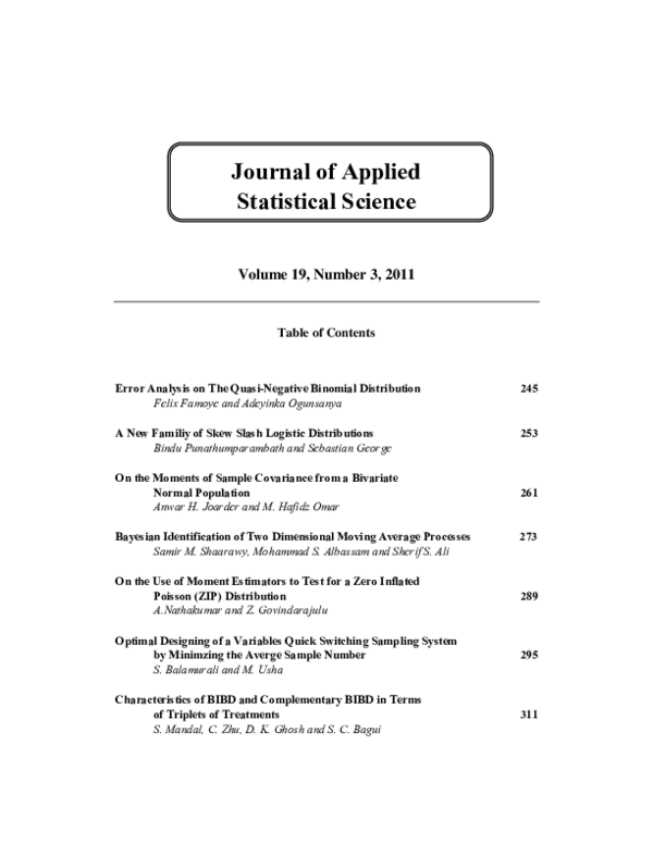 Pdf On The Moments Of Covariance From A Bivariate Normal Population