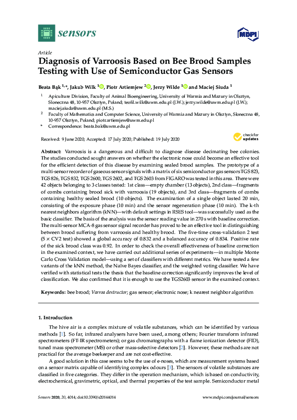 (PDF) Diagnosis of Varroosis Based on Bee Brood Samples Testing with ...