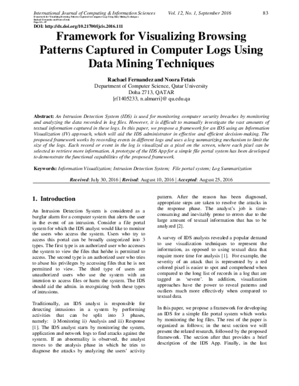 Pdf Framework For Visualizing Browsing Patterns Captured In Computer 7511