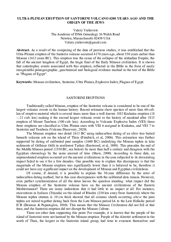 (DOC) ULTRA-PLINIAN ERUPTION OF SANTORINI VOLCANO 4200 YEARS AGO AND ...