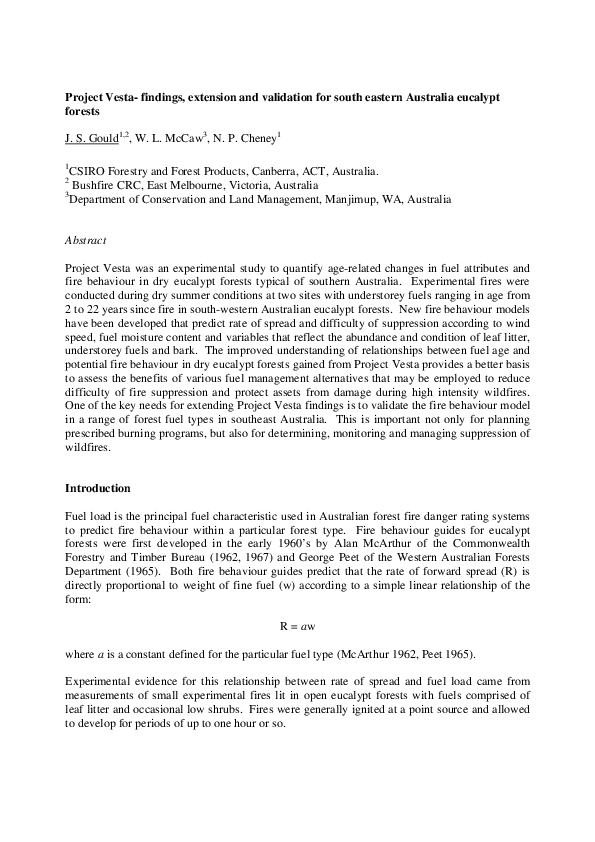 (PDF) Project Vesta-findings, extension and validation for south ...