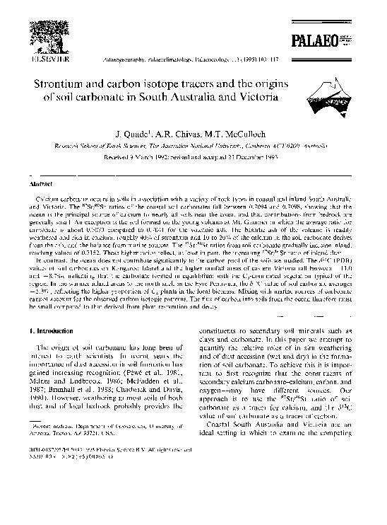 (PDF) Strontium and carbon isotope tracers and the origins of soil ...