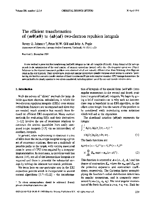 (PDF) The efficient transformation of (m0|n0) to (ab|cd) two-electron ...