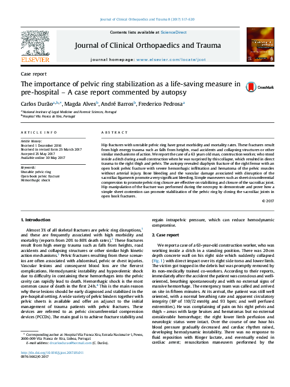 (PDF) The importance of pelvic ring stabilization as a life-saving ...