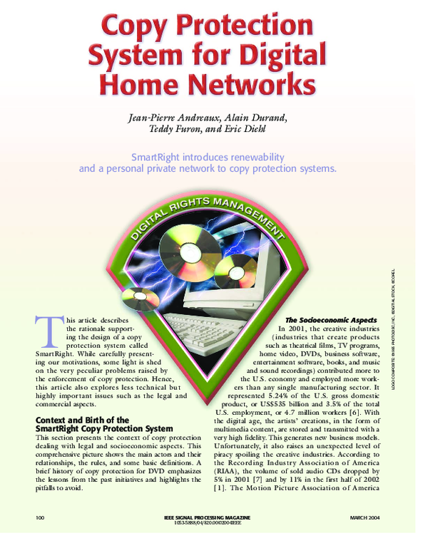 (PDF) Copy protection system for digital home networks