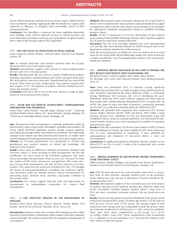 (PDF) PDS foil plate: Its application in nasal surgery