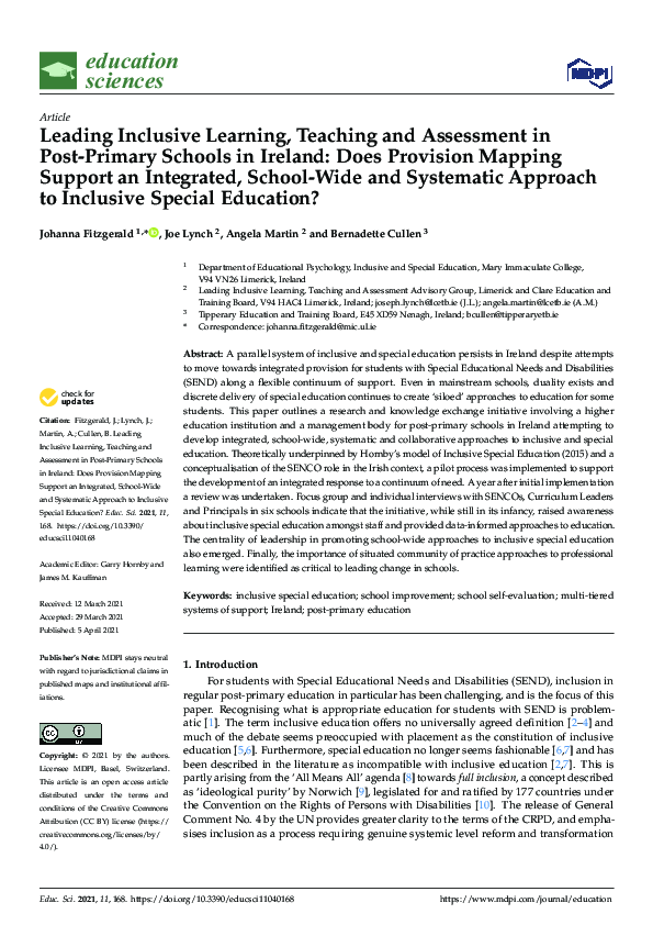 (PDF) Leading Inclusive Learning, Teaching and Assessment in Post ...