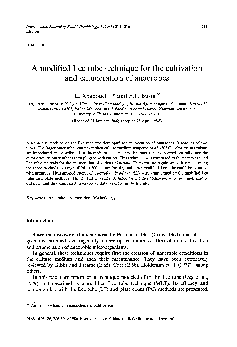 (PDF) A modified Lee tube technique for the cultivation and enumeration ...