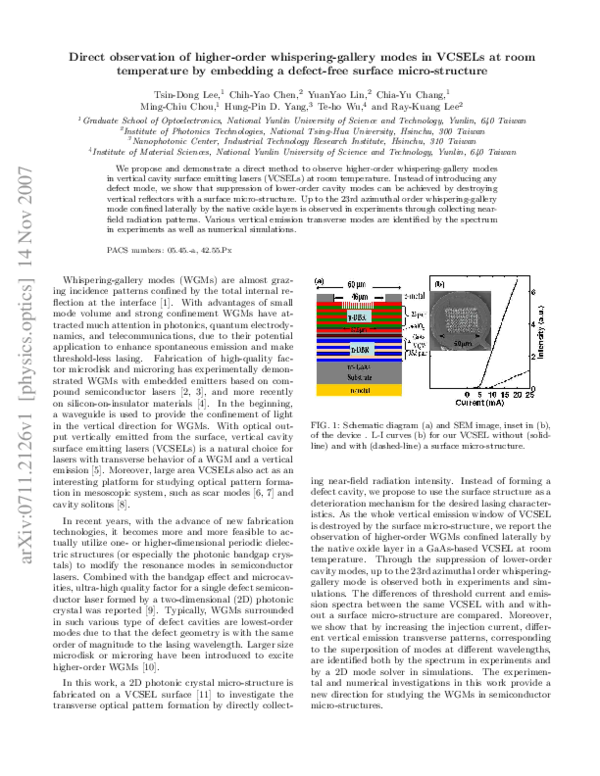 (PDF) Direct observation of higher-order whispering-gallery modes in a ...
