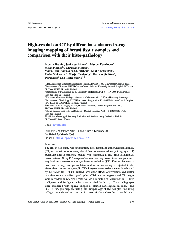 (PDF) High-resolution CT by diffraction-enhanced x-ray imaging: mapping ...